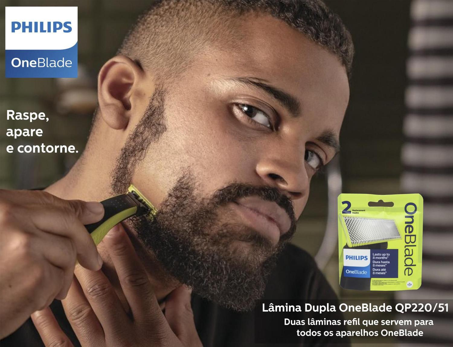 Kit 2 Lâminas Oneblade Philips Refil Qp220/51 Original - Lâmina para ...