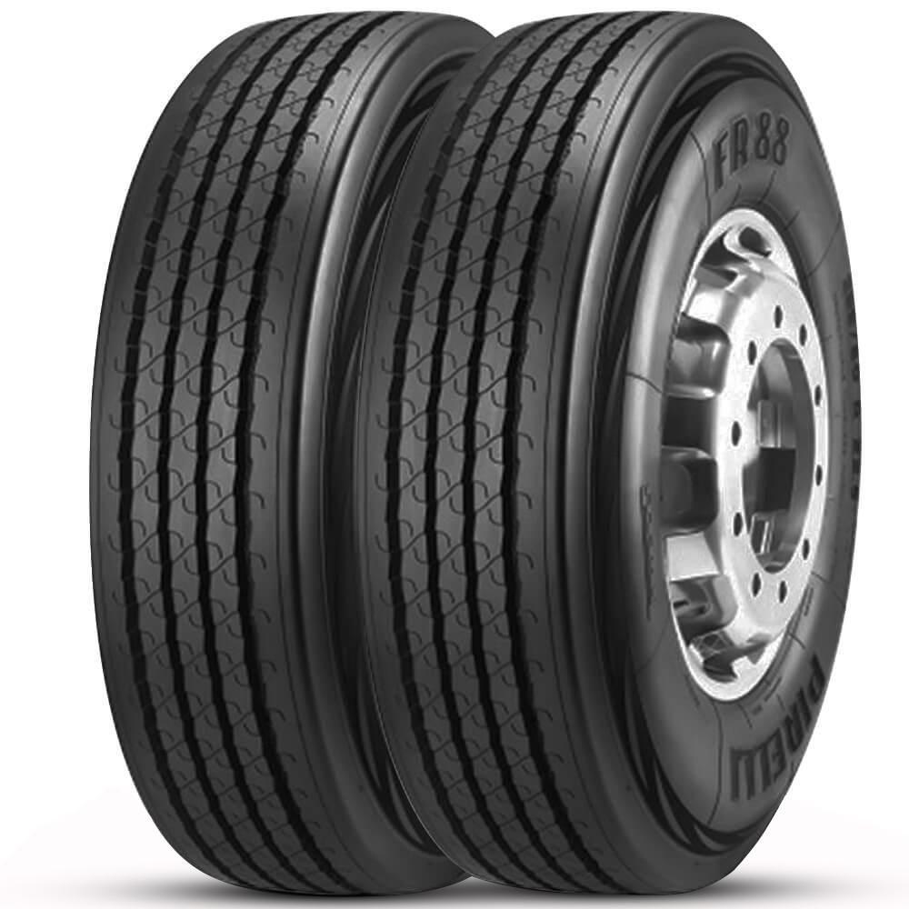 Kit 2 Pneu Pirelli Aro 22.5 275/80r22.5 149/146M FR88 Liso - Pneu para Ônibus e Caminhão ...