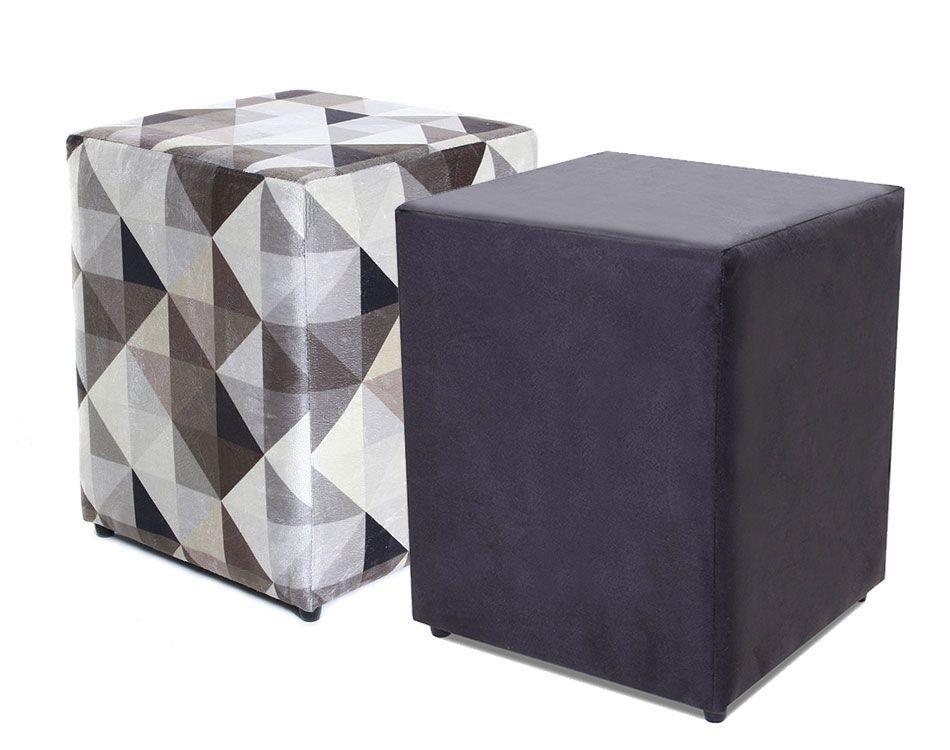 Kit 2 Puffs Quadrados Decorativo 45cm Preto + Estampado - Bf colchões ...