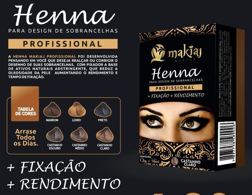 Kit 2 Unidades Tinta Henna Sobrancelha Profissional Makiaj Makeup Rena ...