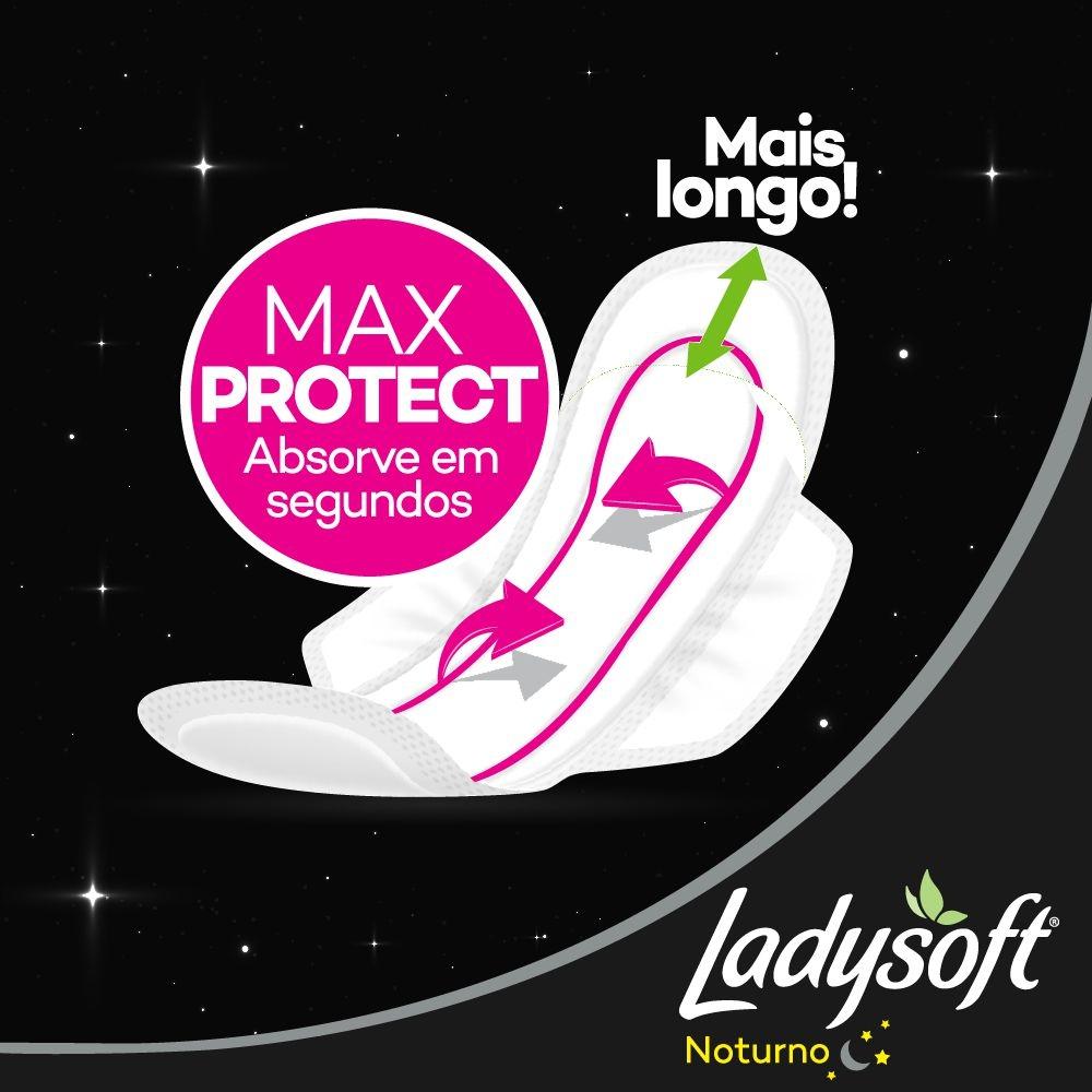 Kit 3 Absorventes Feminino LADYSOFT NOTURNO SUAVE COM ABAS - 108 Unids ...