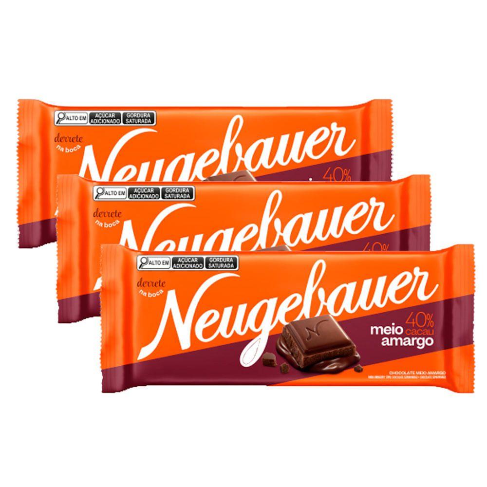 Kit 3 Chocolate Neugebauer Meio Amargo 40% 80g - Chocolate / Barra de Chocolate - Magazine Luiza