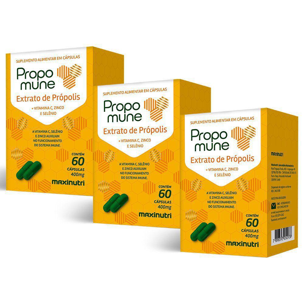 Kit 3 Propomune Extrato de Própolis - 60 Cápsulas - Maxinutri ...