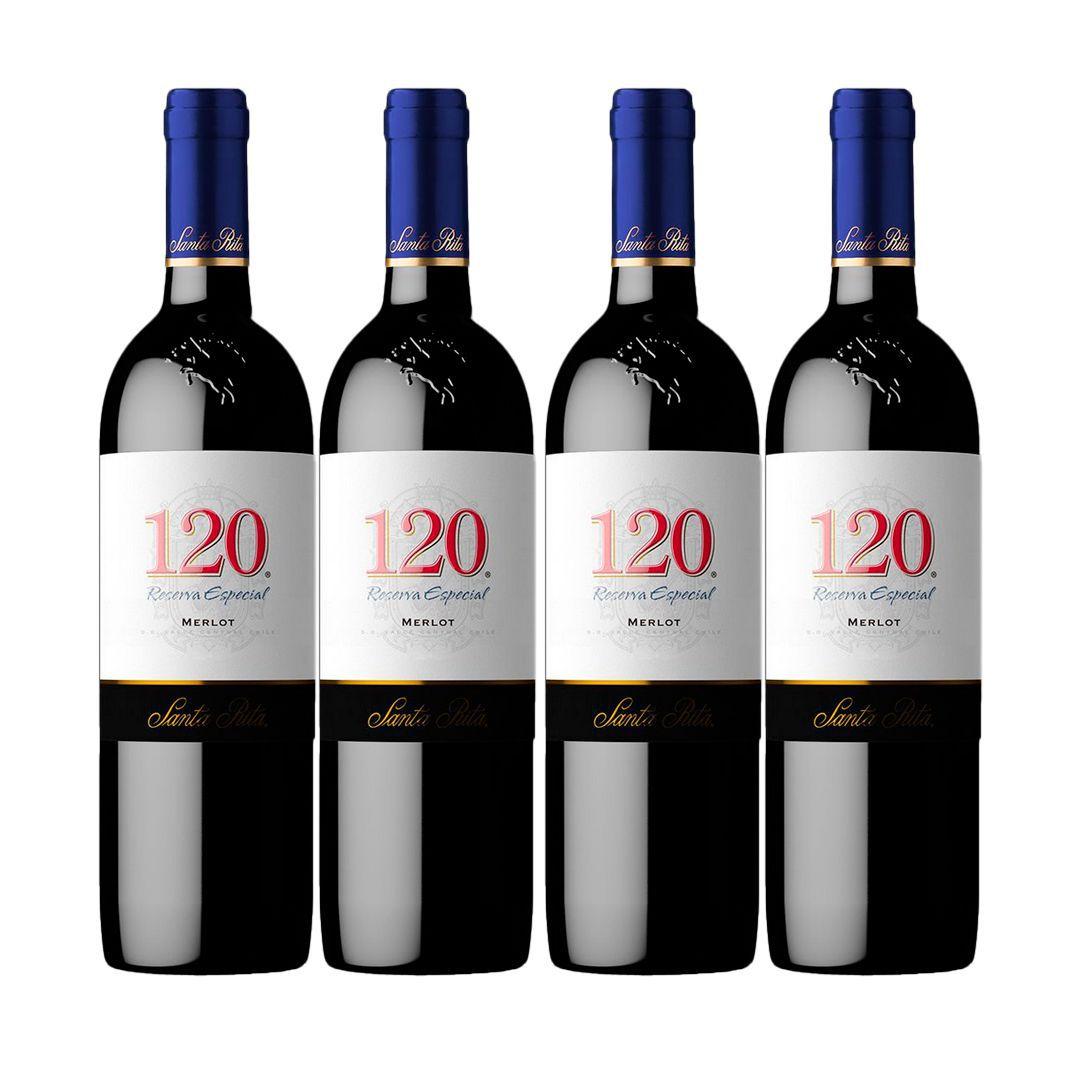 Kit 4 Garrafas Vinho 120 Reserva Especial Merlot 750ml - Vinho ...