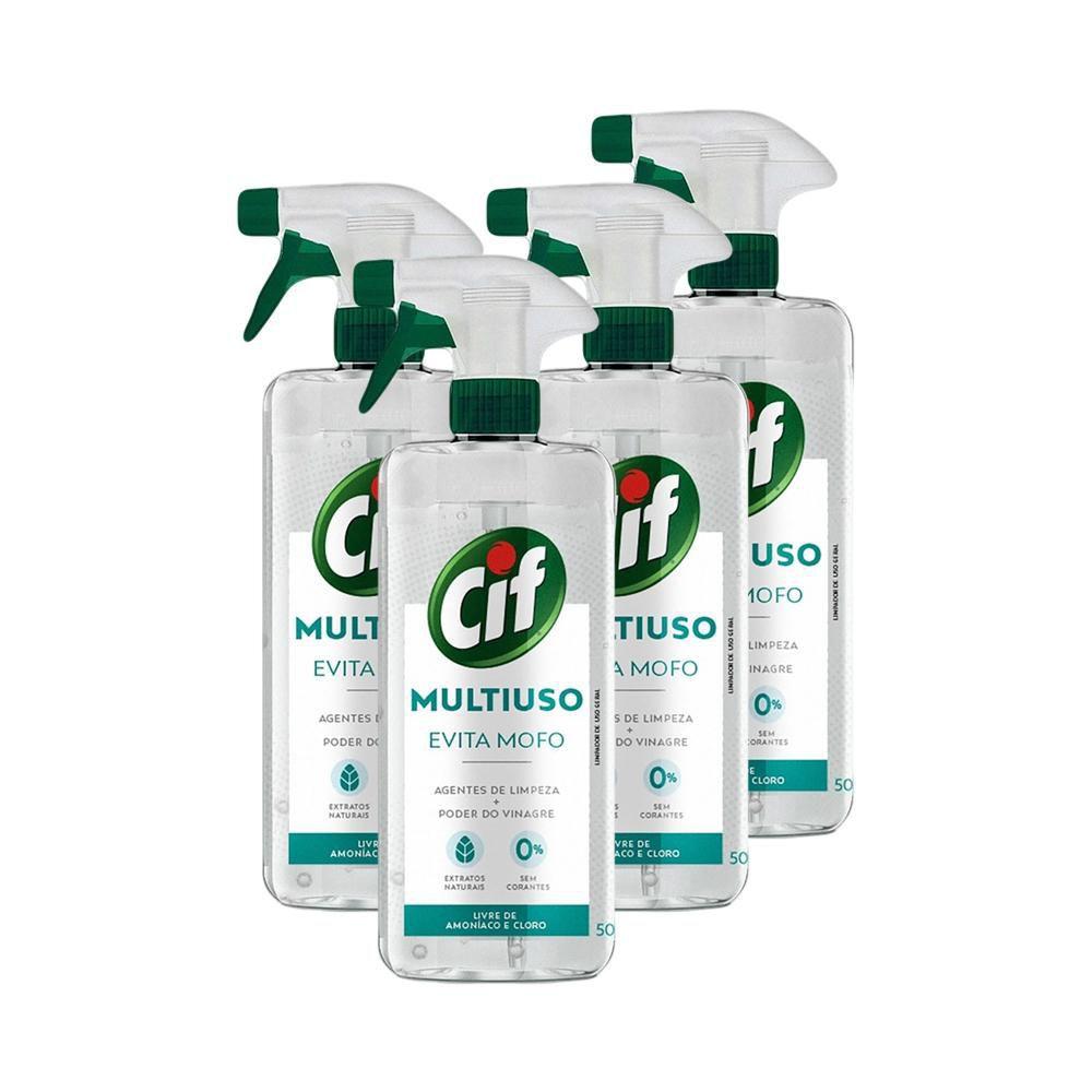 Kit 4 Limpadores Multiuso Cif Evita Mofo 500ml - Limpador Multiuso ...