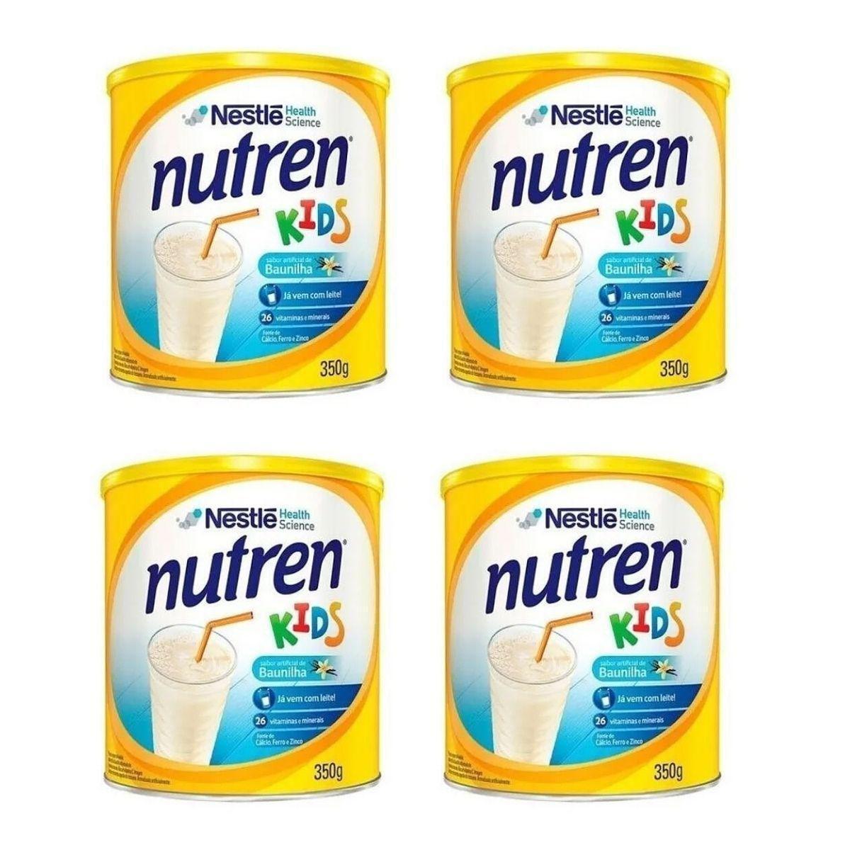 Kit 4 Nutren Kids Baunilha Lata 350G Suplemento Alimentar - Nestle ...