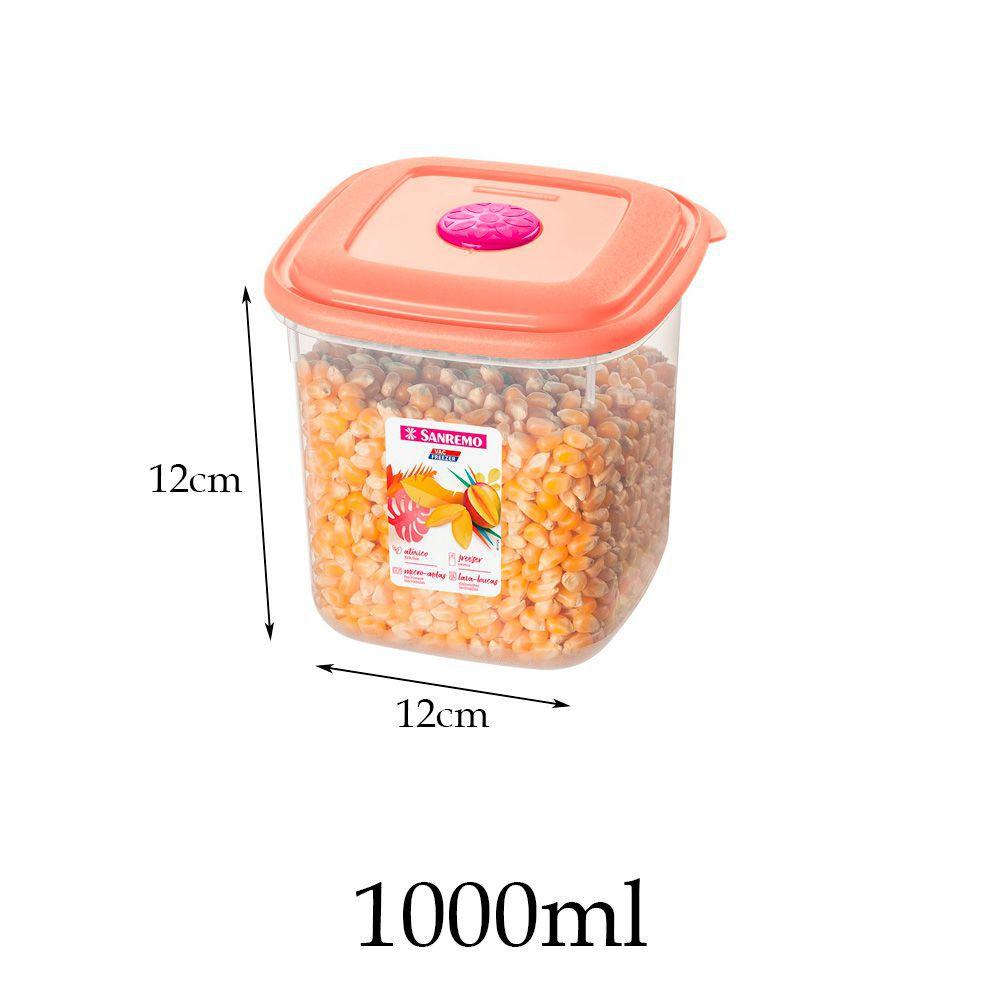 Kit 4 potes plástico mantimentos microondas freezer marmita vasilha ...