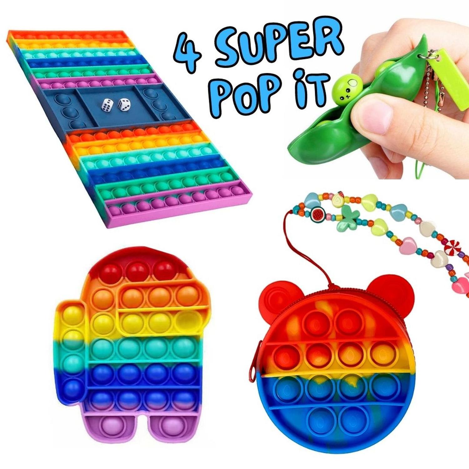 Kit 4 Super Pop It Fidget dia das Crianças - ClikPop - Pop It / Bolha ...