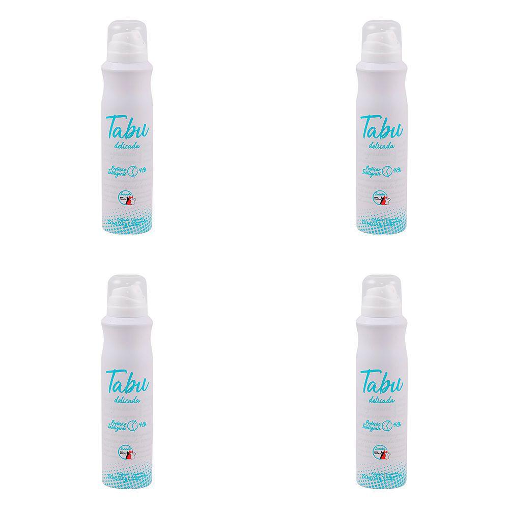 Kit 4 Und Desodorante Aerosol Tabu Feminino Delicada 150ml ...