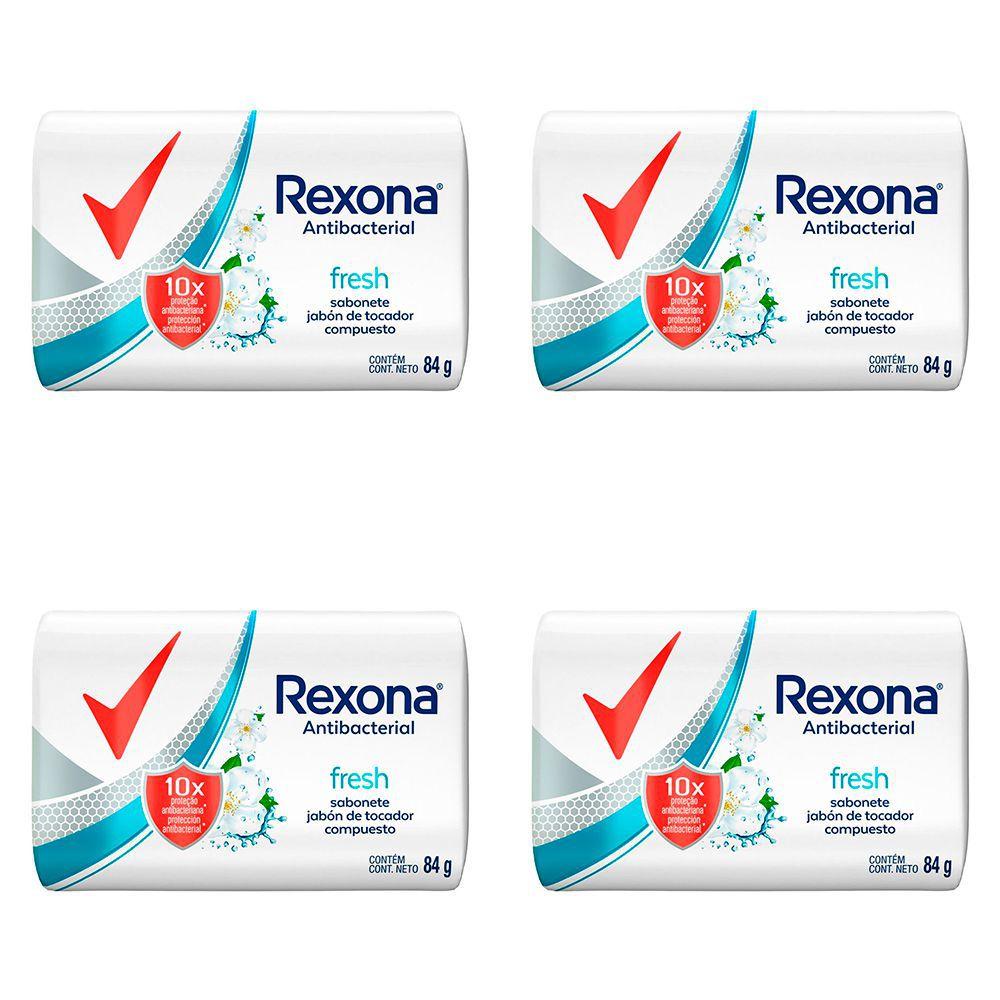 Kit 4 Und Kit Sab Rexona Antibacterial Fresh 12 Und 84g - Sabonete ...