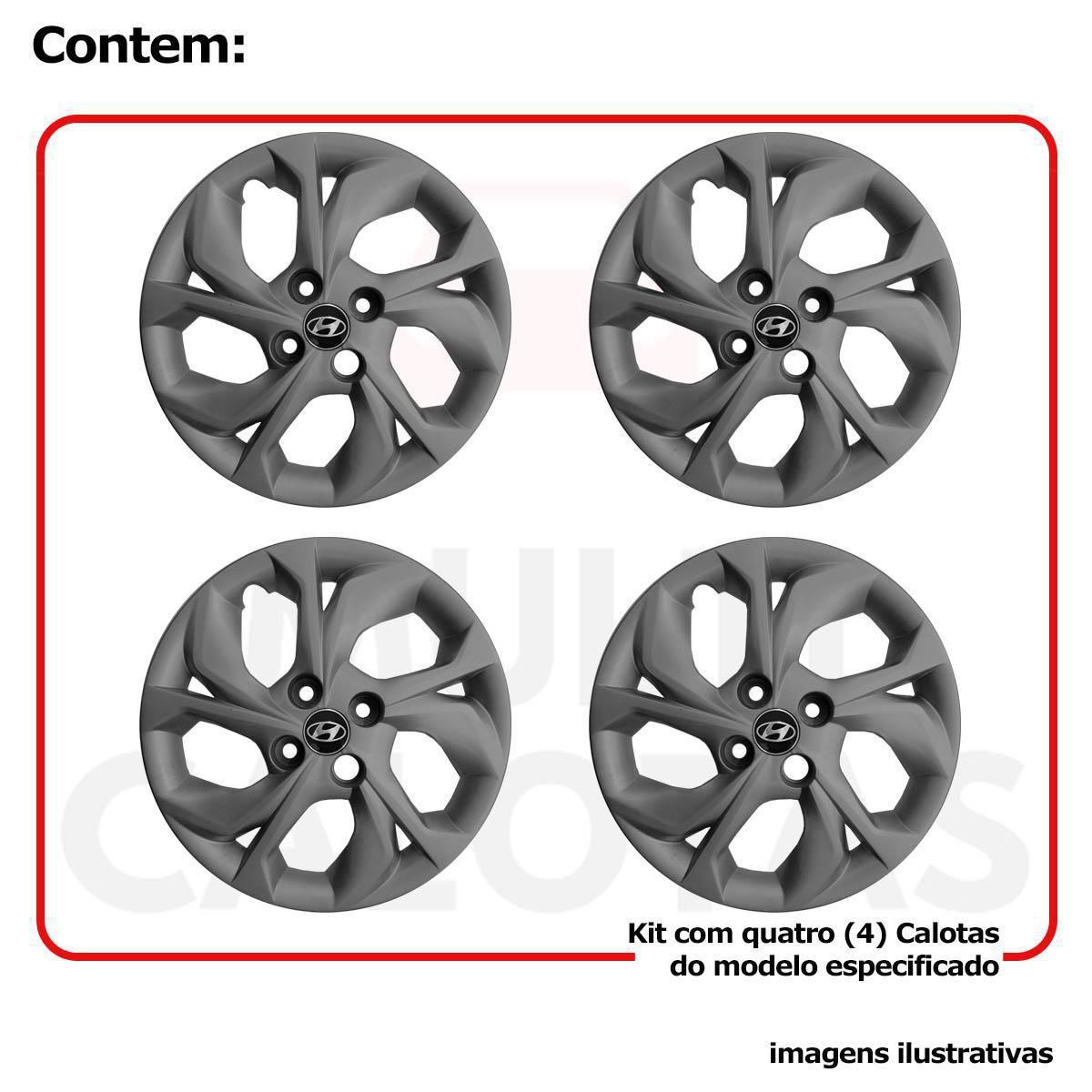 Kit 4X Calotas Hb20 2020 2021 Aro 15 Grafite Emb 193Cp - Grid - Calota ...