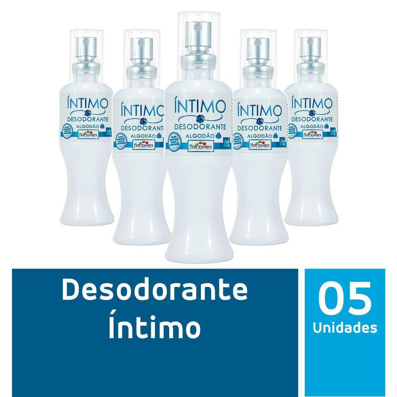 Kit 5 Desodorante Íntimo Algodão ou Menta Feminino e Masculino 35ml - N ...