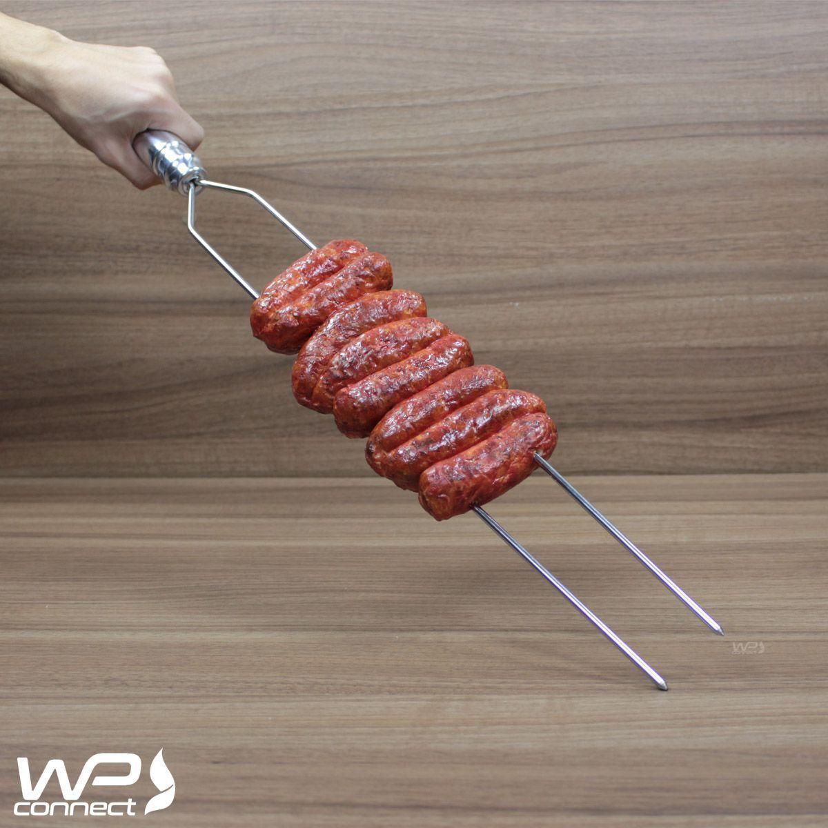 Kit 5 Espetos Duplos e 5 Espetos Simples Aço inox Churrasco - Wp ...