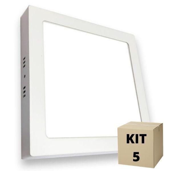Kit 5 paineis backlight led quadrado 18w glight sobrepor 6500k autovolt - g ligth - Painel de ...