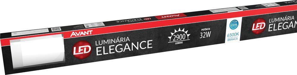 Kit 5 un. Luminária led Elegance 32w Driver Integrado Linear Sobrepor Bivolt 2900 lumens 6500k ...