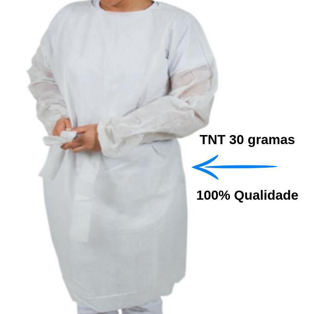 Kit 50 Un Avental Descartável Manga Longa Capote Tnt 30Gr - Anadona ...