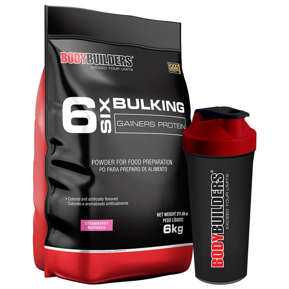 Kit 6 Six Bulking 6kg + Coqueteleira Bodybuilders - Hipercalórico ...