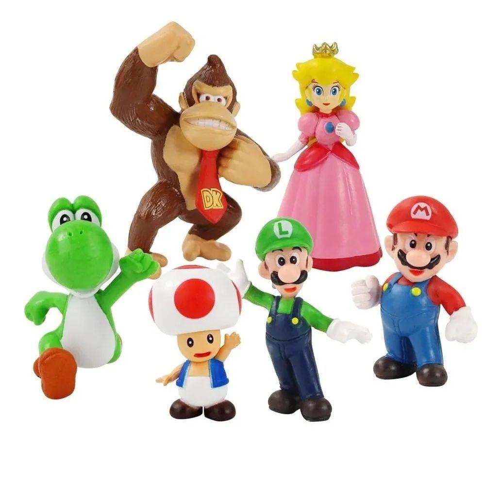 Kit Action Figure Mario Bross Kit 6 Bonecos - Super Mario Bross ...