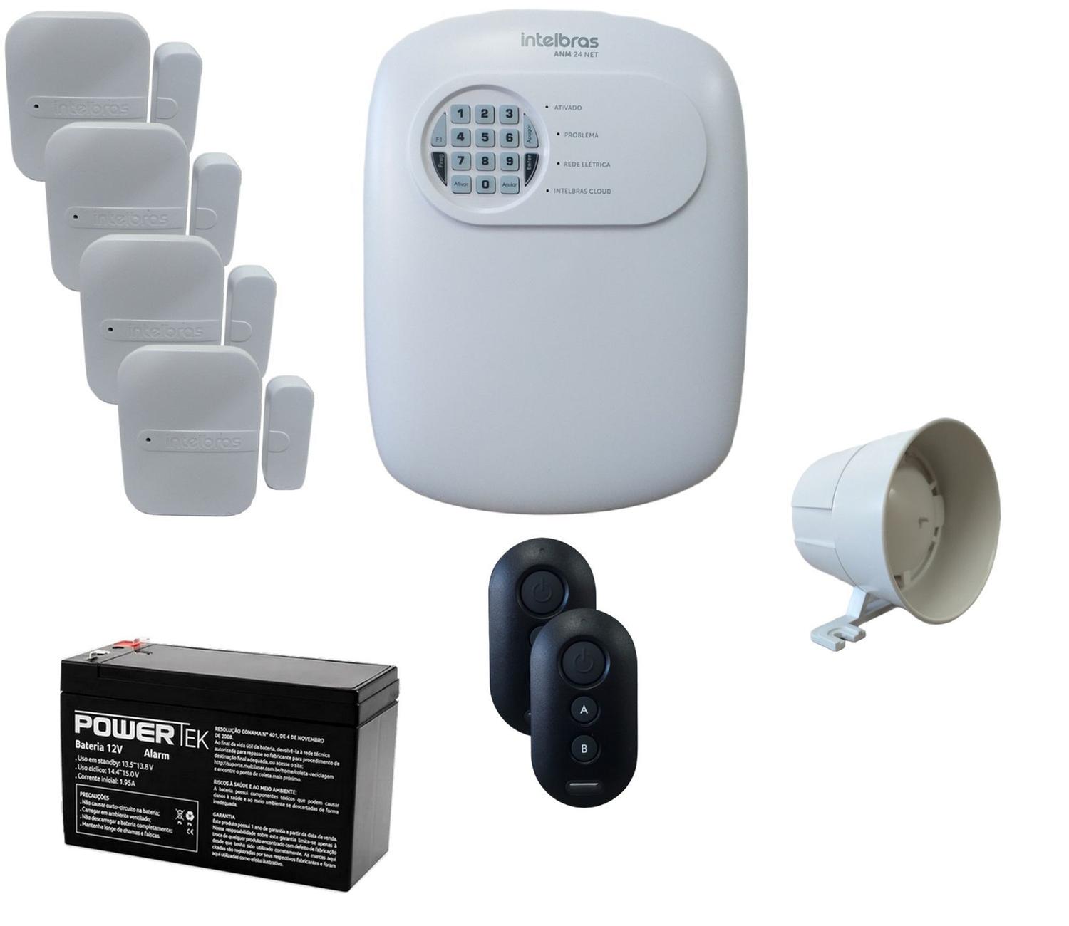 Kit Alarme Intelbras Anm 24 App 4 Sensor Sem Fio De Abertura - Alarme ...
