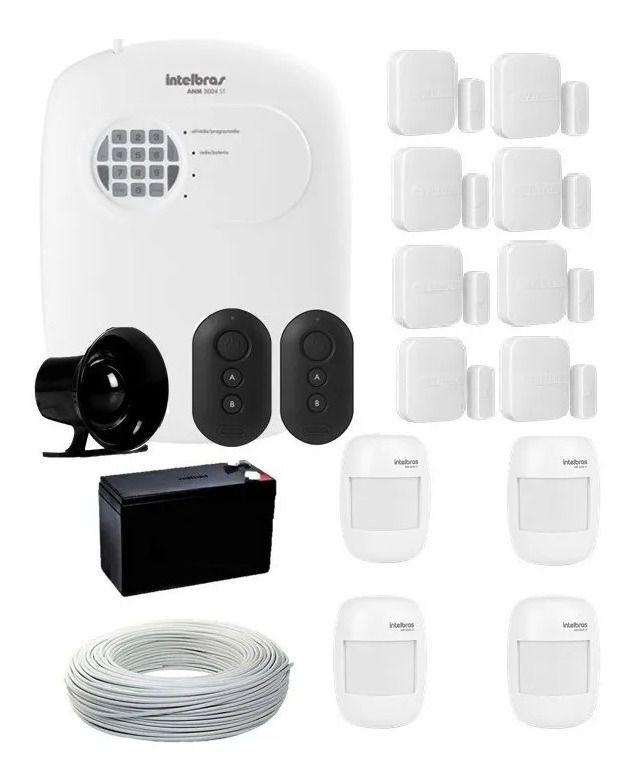 Kit Alarme Intelbras Residencial Comercial 12 Sensores Disc - Alarme ...