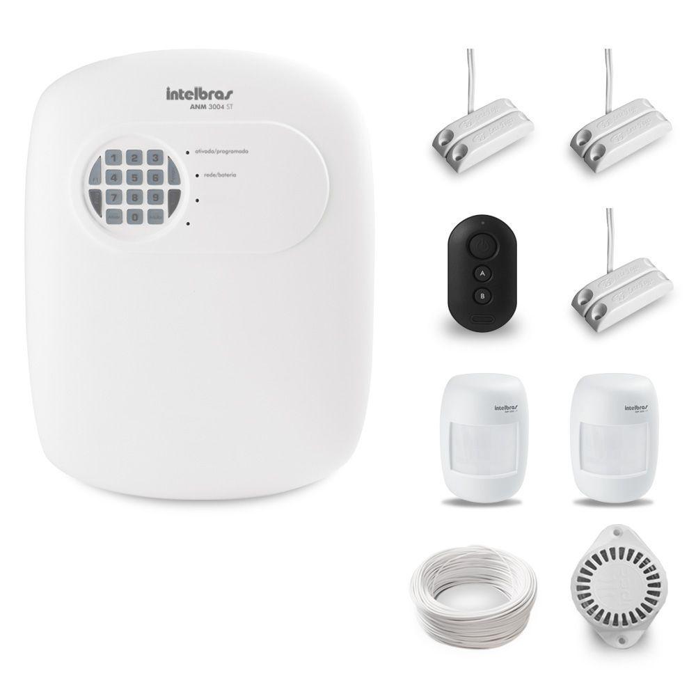 Kit Alarme Residencial Intelbras ANM 3004 ST Com 5 Sensores Com Fio ...