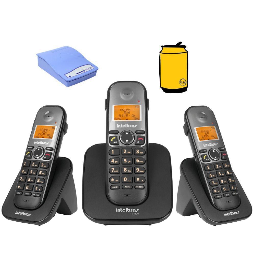 Kit Aparelho Telefone Fixo Bina com 2 ramal e entrada chip - Intelbras ...