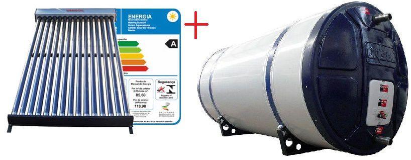 Kit Aquecedor Solar Boiler 200 Litros Coletor Vácuo 15 Tubos - Unisol ...