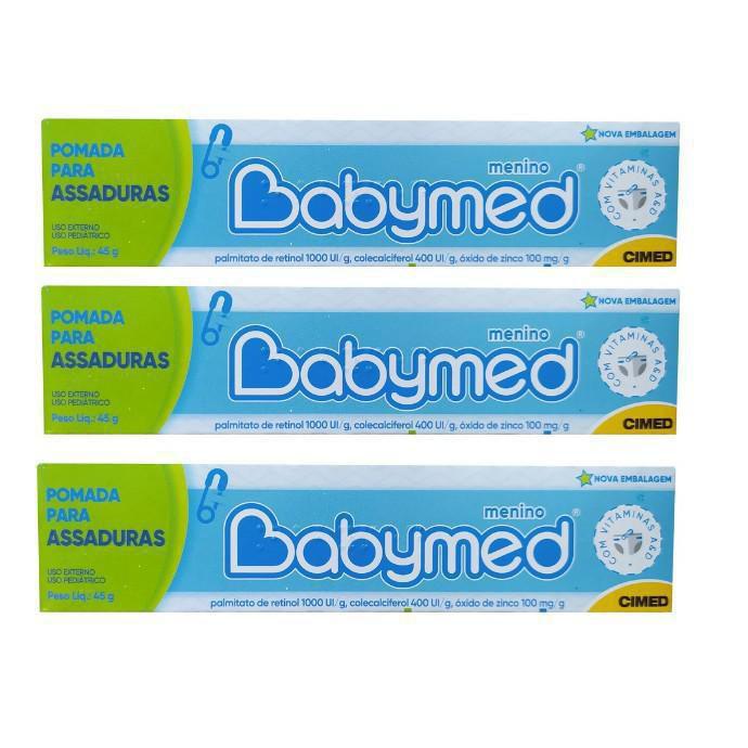 Kit Babymed Pomada Para Assaduras Cimed 45G Azul 3 Unidades - Creme ...