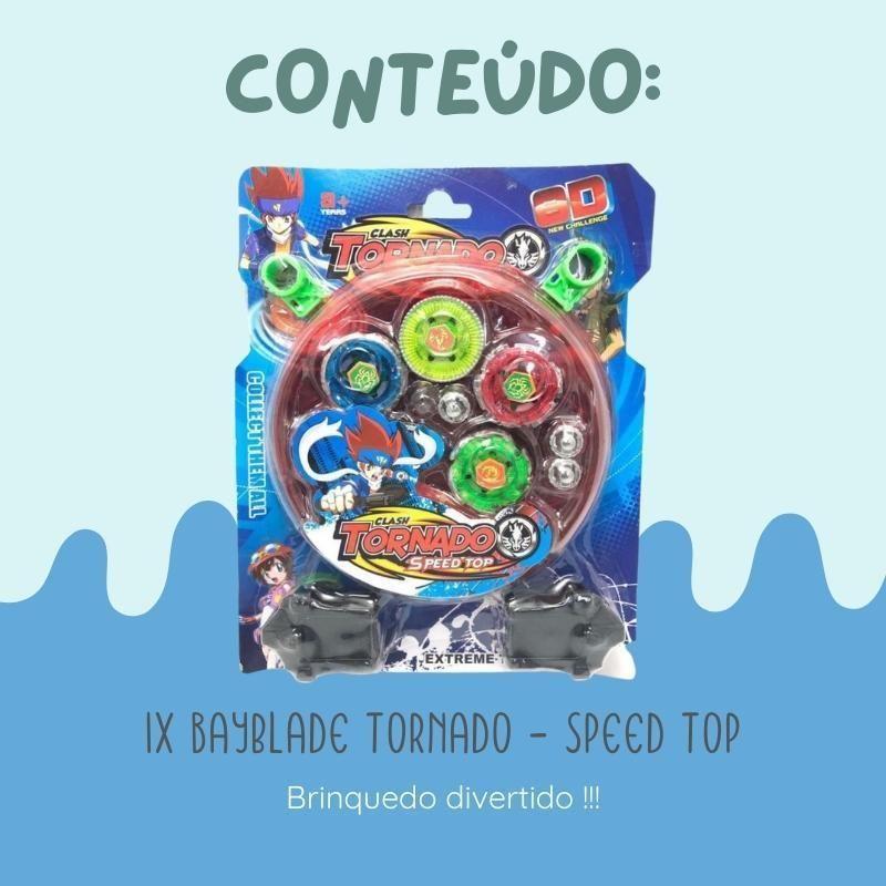 Kit Beyblade Metal 5D Brinquedo 4 Peões Led Toys - Speed Top Kit Beyblade Metal 5D Brinquedo 4 Peões Led Toys - Speed Top