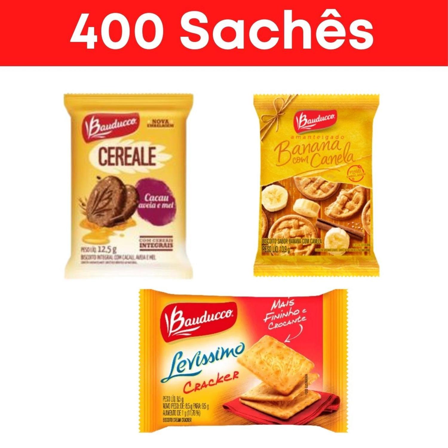 Kit biscoito sortido banana, cereale e cracker 400 sachês - Bauducco ...