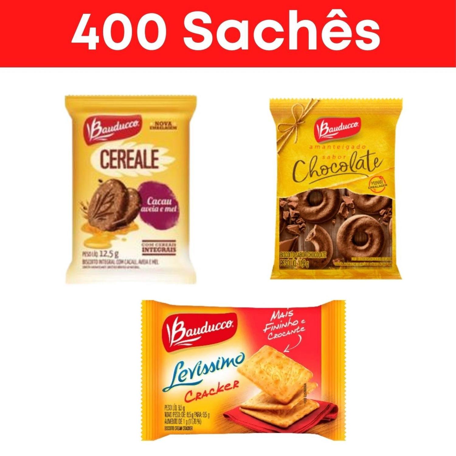 Kit biscoito sortido chocolate, cereale e cracker - 400 sachês ...