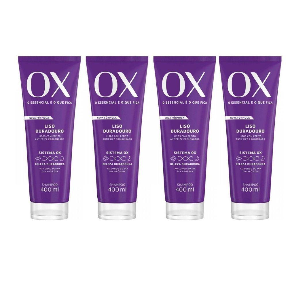 Kit C/4 Shampoo Ox Liso Duradouro - 400ml - Shampoo - Magazine Luiza