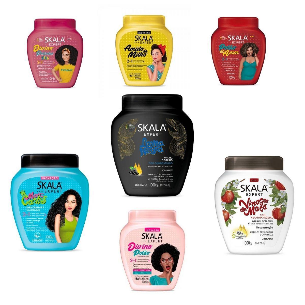 Kit C/6 Creme de Tratamento 1000g Tipos A Escolher - Skala - Máscara ...