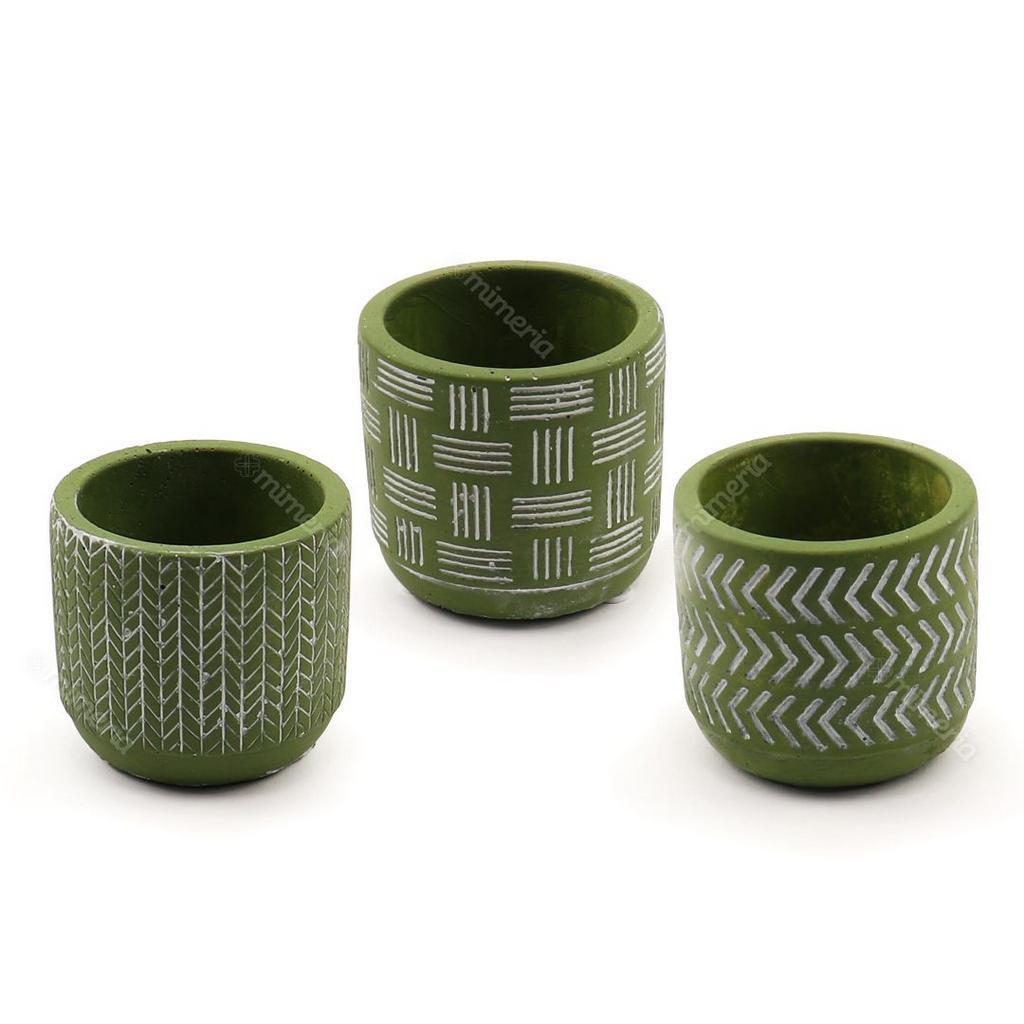 Kit Cachepô Decorativo em Cimento Verde Oliva - Mart - Cachepot ...