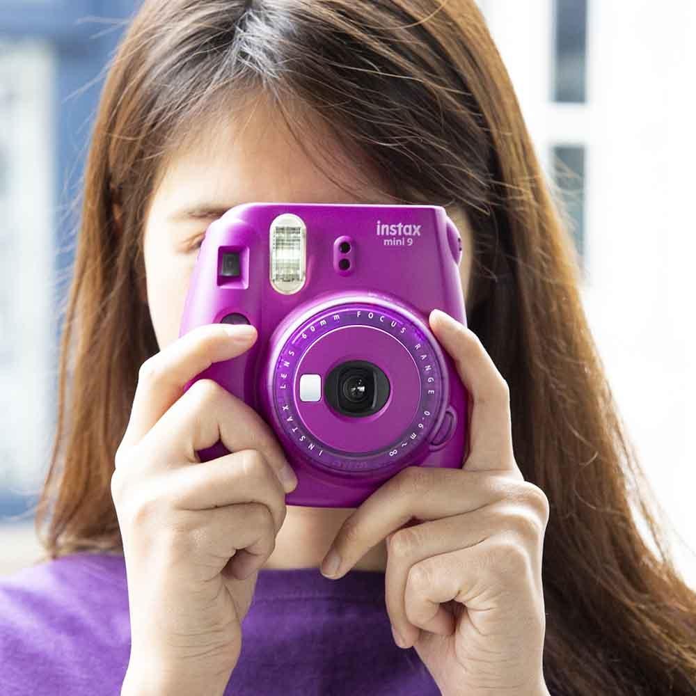 Kit câmera Instantânea Fujifilm Instax mini 9 ROXO AÇAÍ + estojo ...