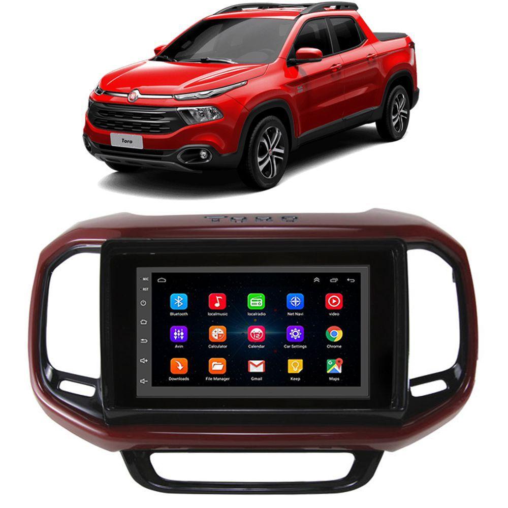 Kit Central Multimídia Android Fiat Toro 2016 2017 2018 2019 2020 2021 2022 7 Polegadas GPS Tv ...