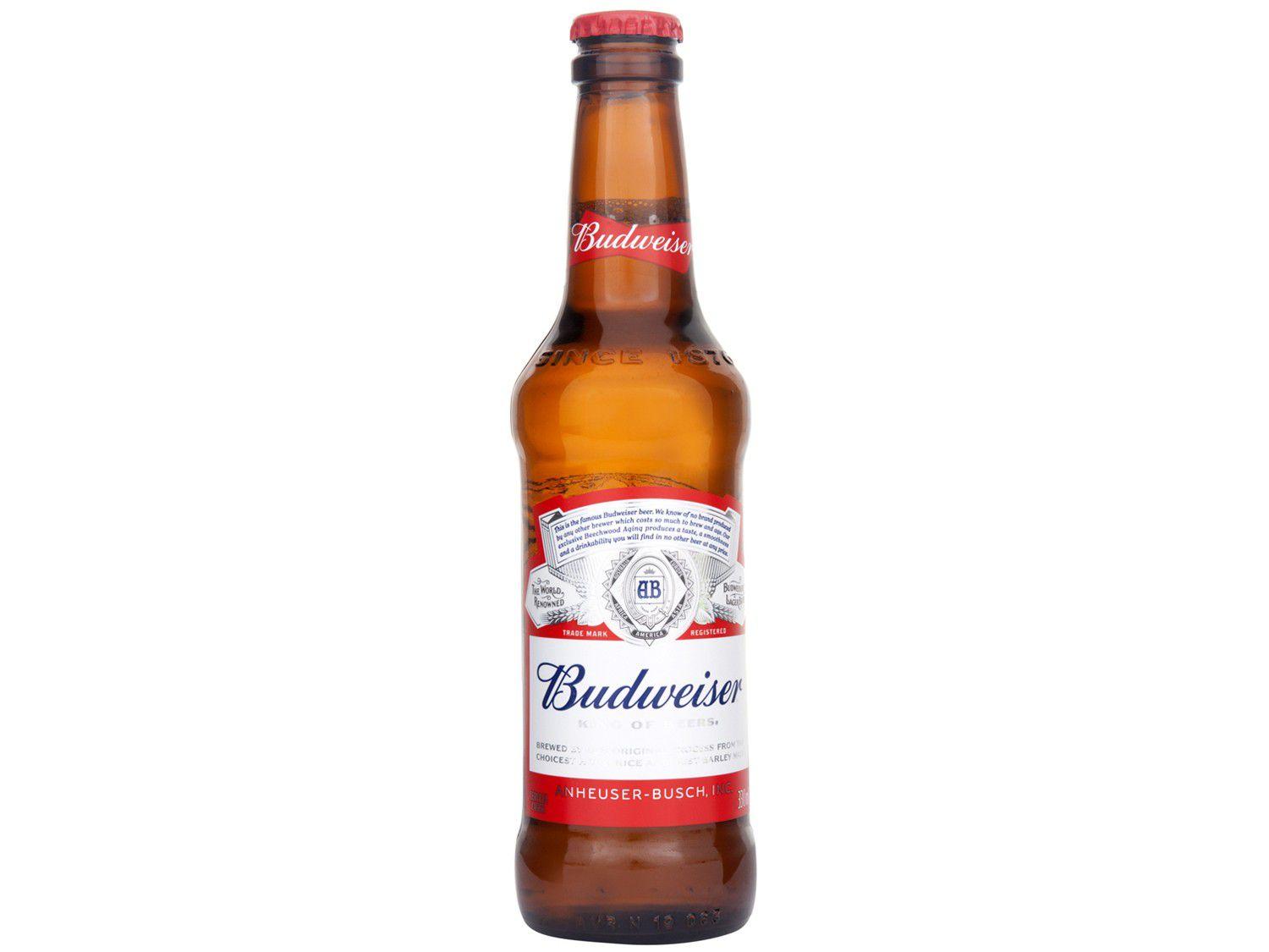 Kit Cerveja Budweiser Bud Box Lager 4 Unidades - 330ml com Copo e Porta ...