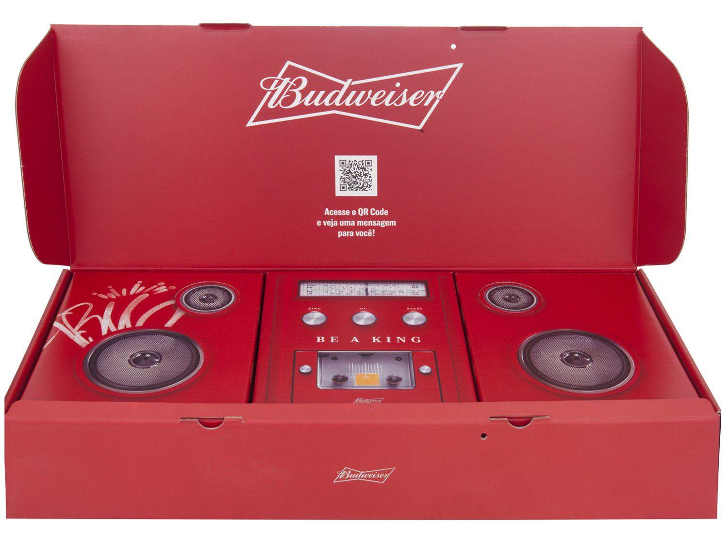 Kit Cerveja Budweiser Bud Box Lager 4 Unidades - 330ml com Copo e Porta ...