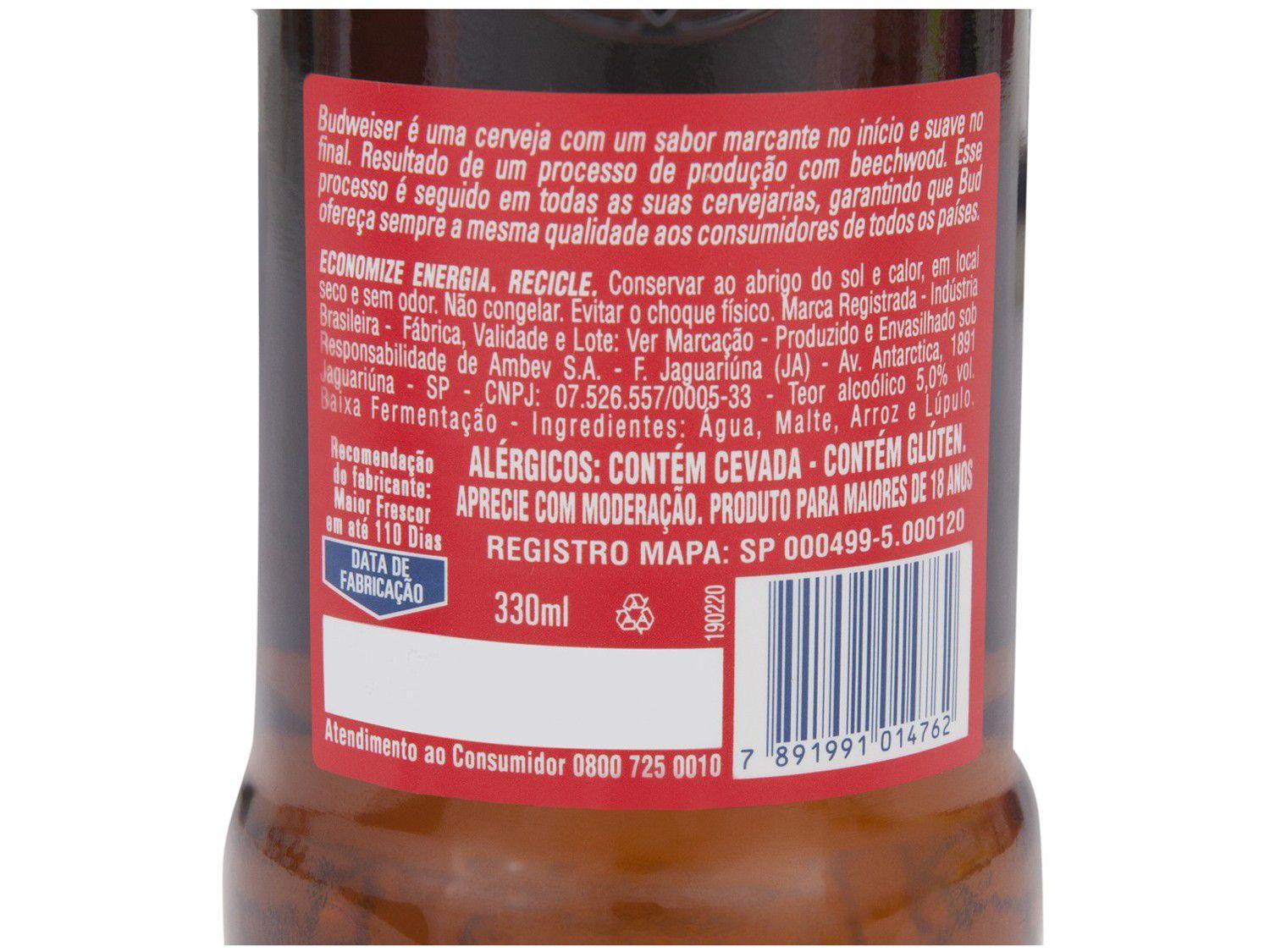Kit Cerveja Budweiser Bud Box Lager 4 Unidades - 330ml com Copo e Porta ...