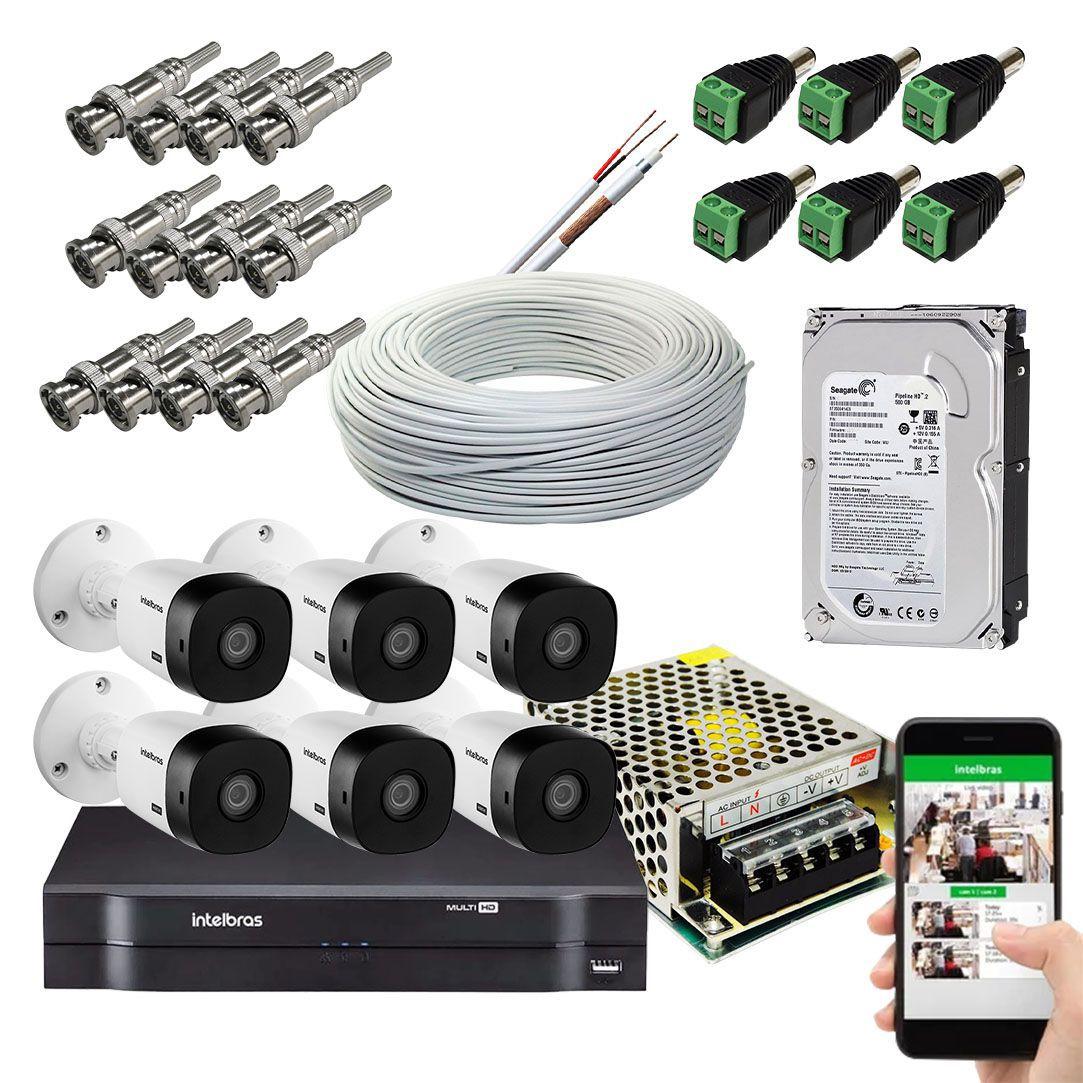 Kit cftv intelbras 6 câmeras vhl 1120b hd 720p dvr mhdx1108 - Gravador ...