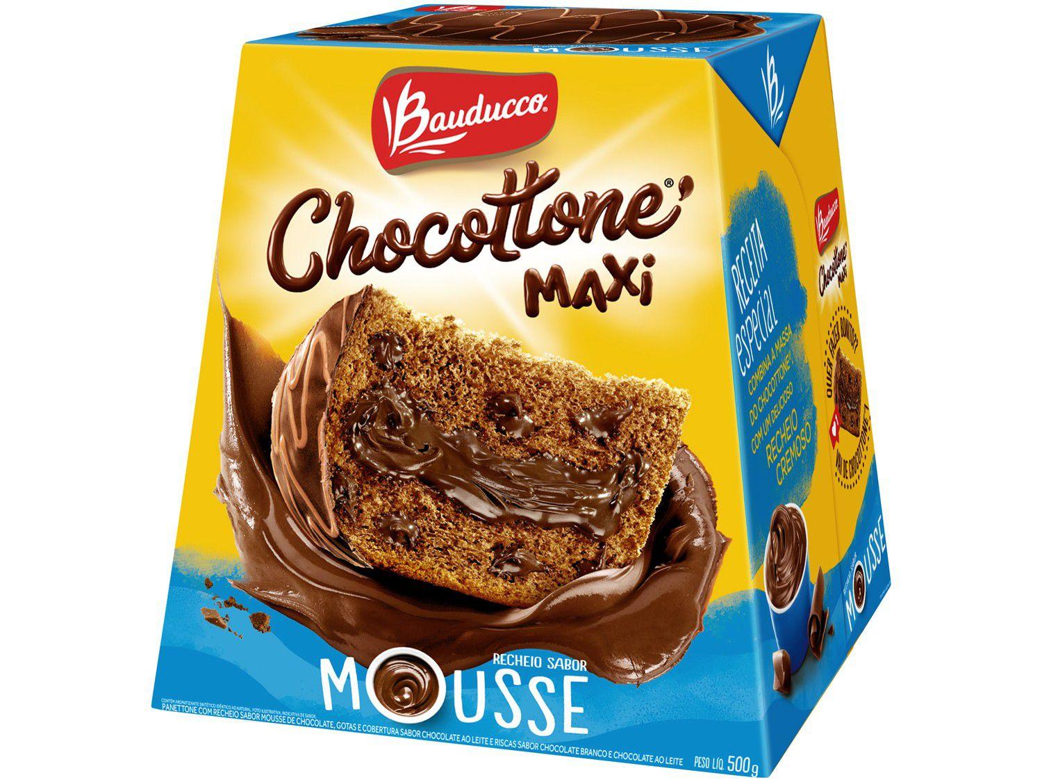 Kit Chocotone Chocolate Bauducco Maxi Mousse - 3 Unidades 500g Cada ...