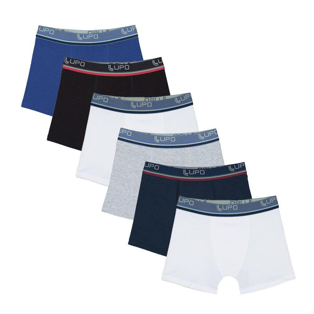Kit com 10 Cuecas Boxer Infantil Algodão Lupo 141-088 - Lupo Kids ...