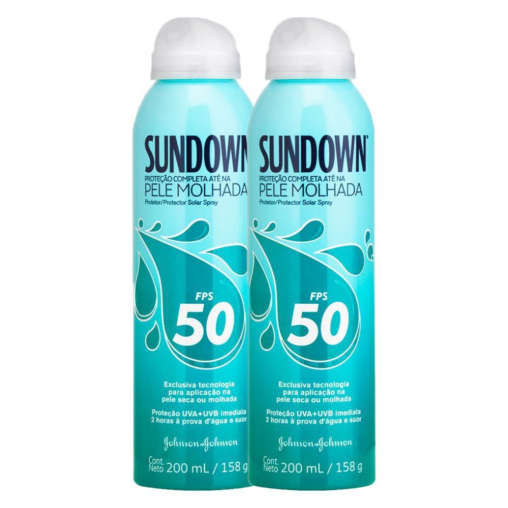 Kit com 2 Protetor Solar Sundown Pele Molhada Spray FPS 50 200ml ...