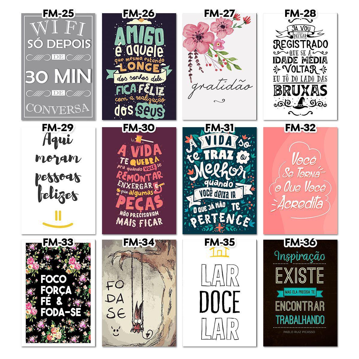 Kit Com 5 Placas Decorativas Em Mdf Com Frases Motivacionais ...