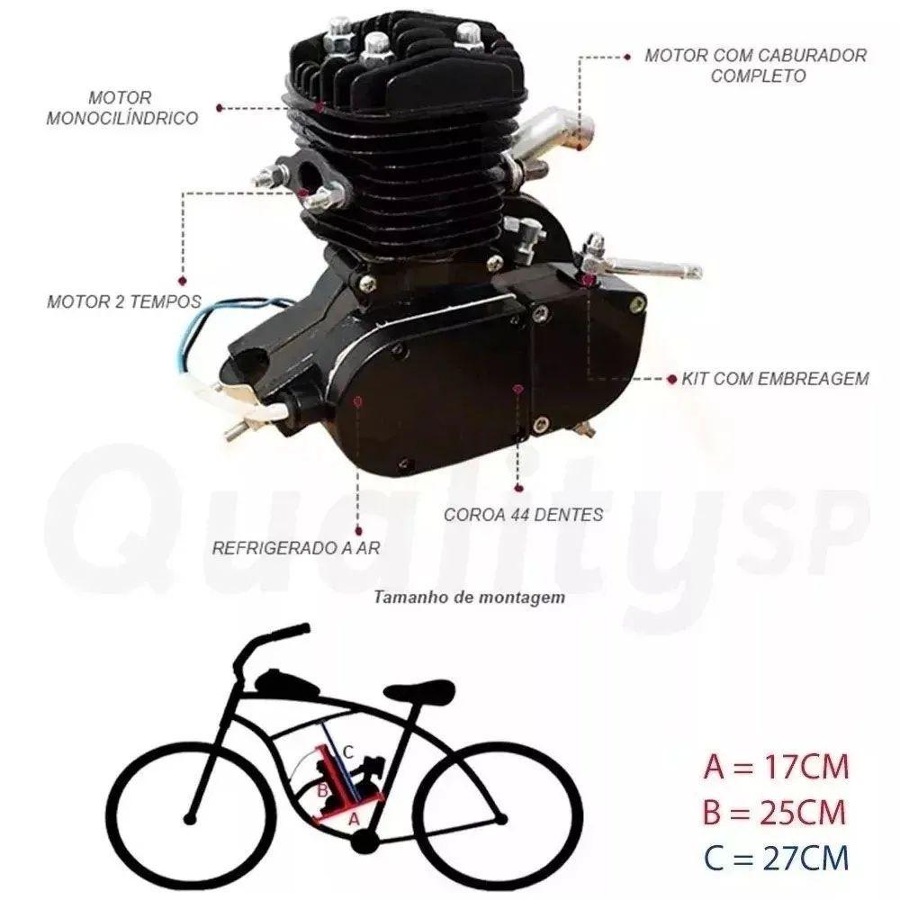 Kit Completo Motor Para Bicicleta Motorizada 80cc - nakazaki - Kit para ...