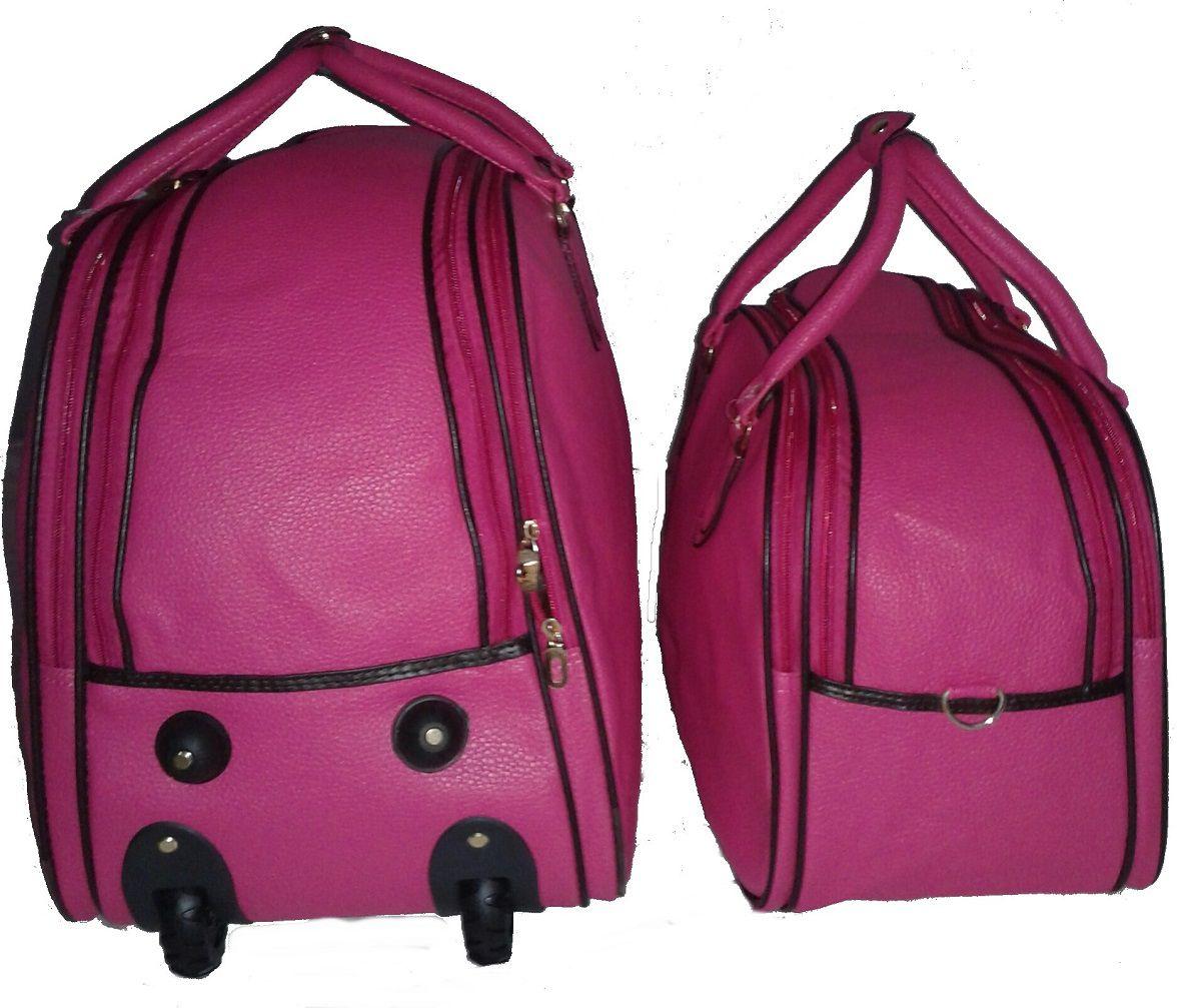 Kit Conjunto de Mala de viagem com rodinhas e Mala Bolsa de mão, Rosa ...
