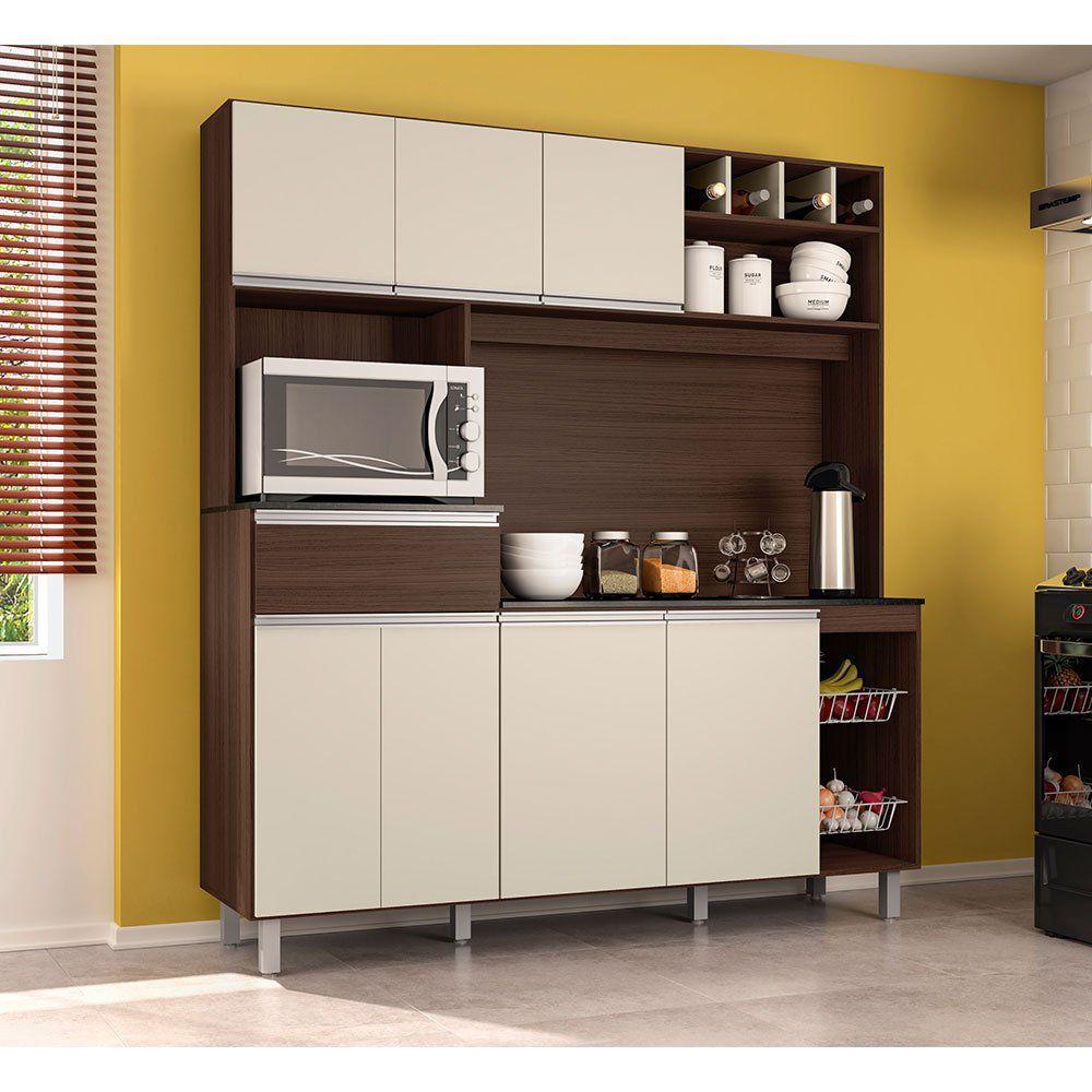 Kit Cozinha 7 Portas 1 Gaveta Flex Cuba e tampo Maria - Poliman Móveis ...