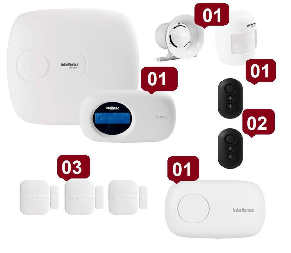 Kit de Alarme Intelbras AMT 2018-E com 04 Sensores com Monitoramento ...