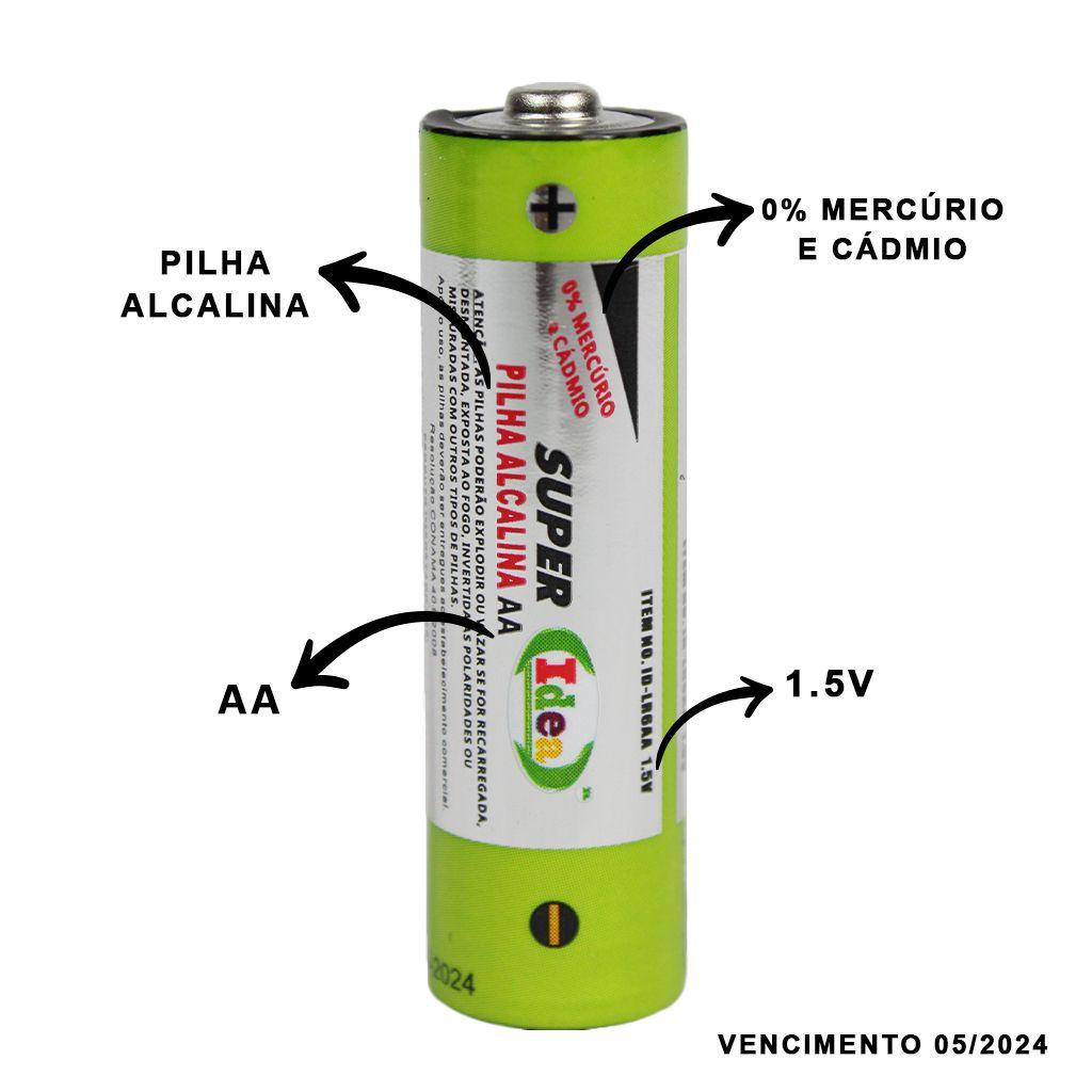Kit de Pilhas Alcalinas AA 1.5V Duráveis e Resistentes 10 Unidades ...
