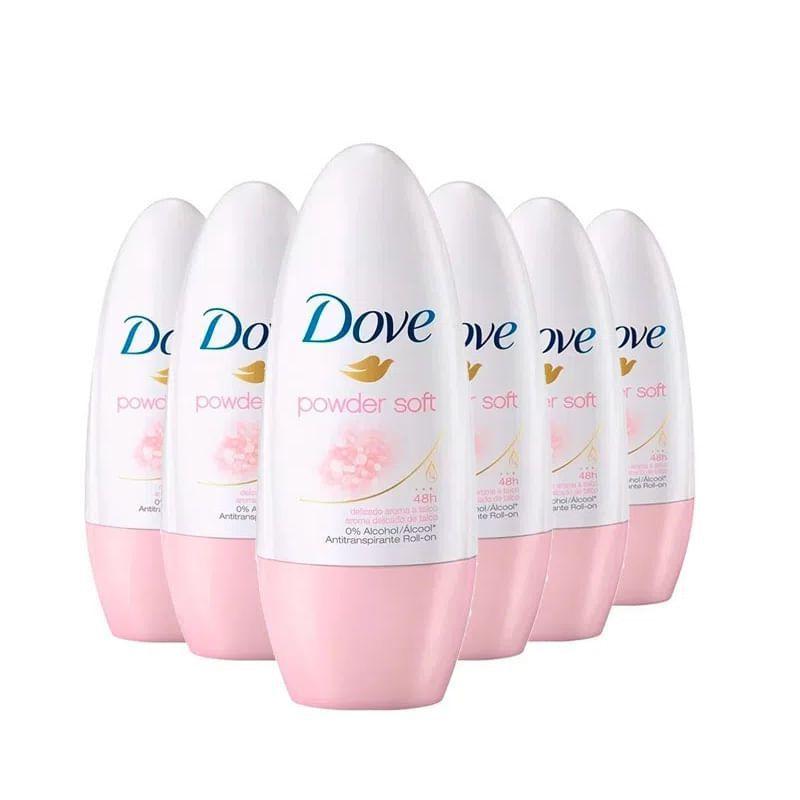 Kit Desodorante Roll On Dove Powder Soft 50ml - 6 Unidades ...